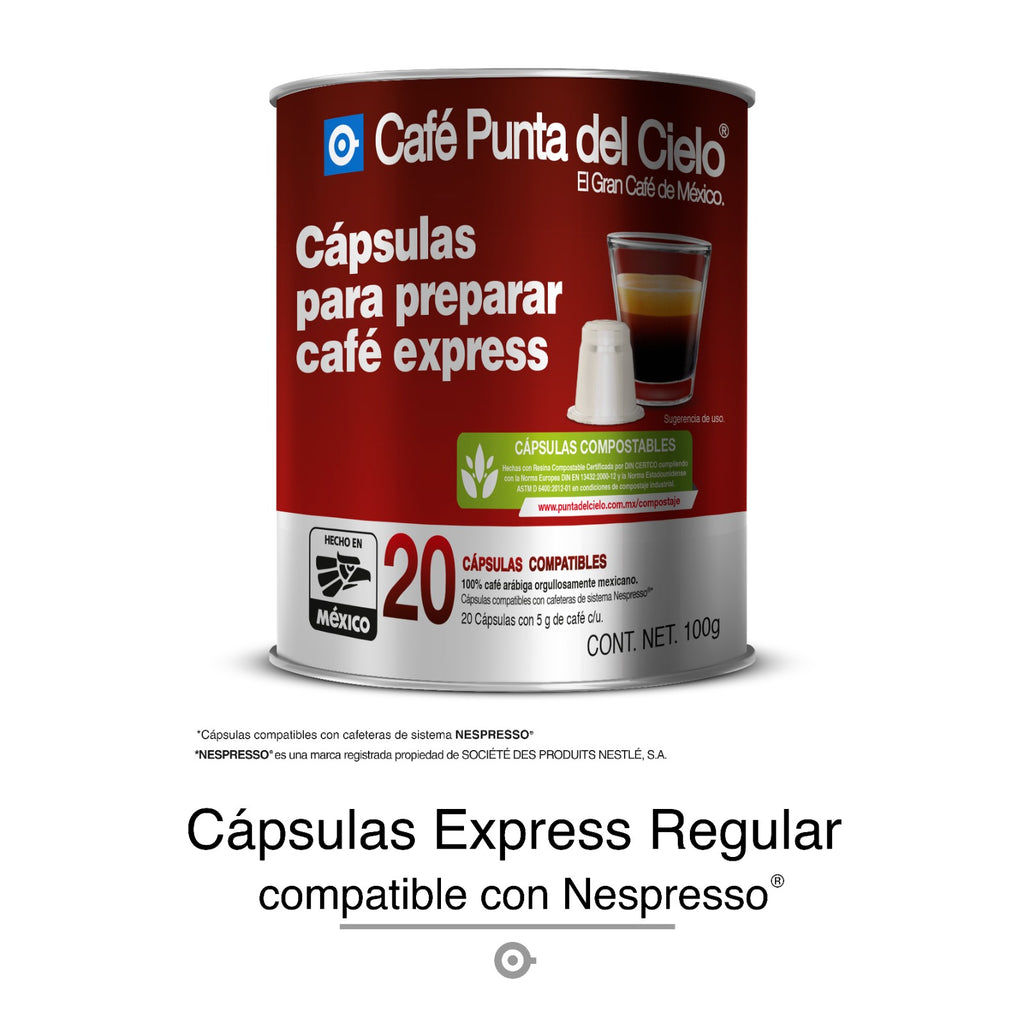 20 Cápsulas compatibles para preparar café express – Café Punta del Cielo